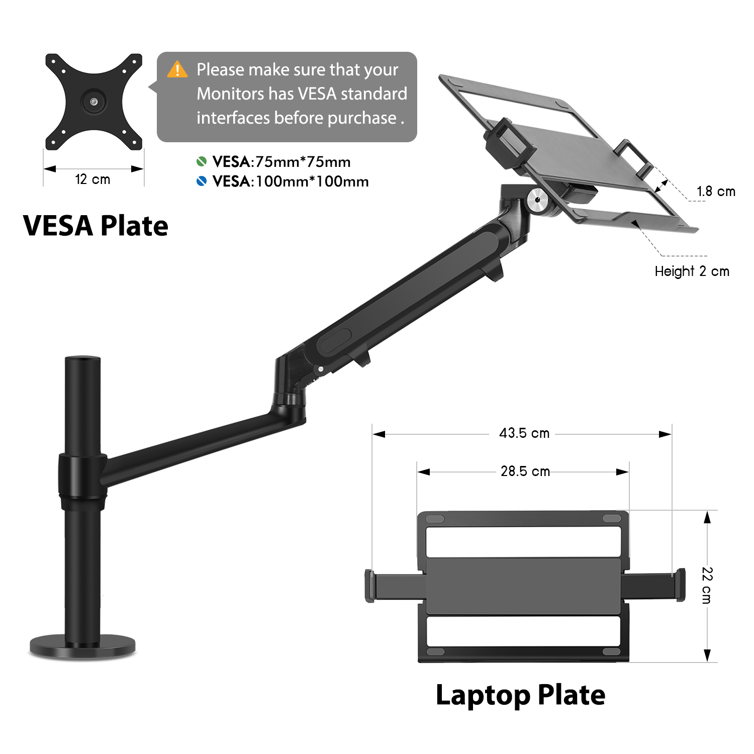 Single Monitor/Laptop Gas Spring Arm Desk Mount – Modern Ego